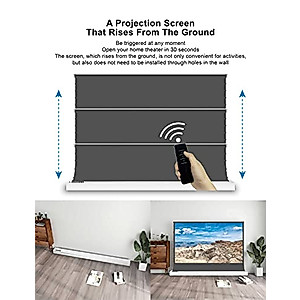 VIVID STORM SINCE 2004-Long Focus ALR Screen Material,White Housing Motorized Floor-Rising Projection Screen,Compatible with Lumen up to 2500ANSI of Ordinary Projector,VWSDSTALR120H