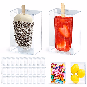 VGOODALL Small Popsicle Clear Box Set, 30PCS Cakesicle Clear Boxes Food Candy Treat Boxes for DIY Baking Wedding Baby Shower Kids Birthday Party