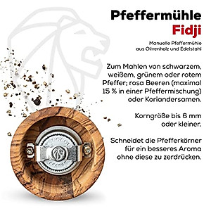 Peugeot Classic Fidji Pepper Mill, Olive Wood, 15 cm