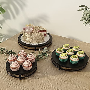 Vivevol Set of 3 Cake Stands, Cake Plate, Dessert Stand, Cupcake Stand for Parties, Home Decorating Stand Dessert Display(8” 10” 12”) (Black)