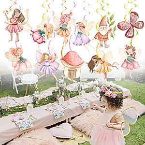 Fairy Party Hanging Swirls Fairy Birthday Party Decorations Fairies Hanging Decor Fairy Garden Swirls Ceiling Streamers for Wonderland Garden Baby Shower Supplies