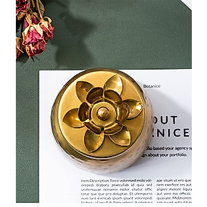 GENIGW Brass Storage Jar Living Room TV Cabinet Cover Candy Jars Palace Relief Grain Dispenser Ornaments