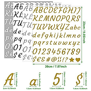 Alphabet Letter Stickers, 40 Sheets 2880PCS Alphabet and Number Stickers Self Adhesive Vinyl Letter Number Stickers Decoration for Mailbox Wall Door Crafts Address Number (Black, White, Gold, Silver)