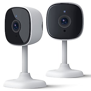 iHome Insight Smart Indoor Camera, Wi-Fi Camera with 2-Way Audio, Night Vision, Motion Alerts, Compatible with Alexa and Google Home, 2 Pack