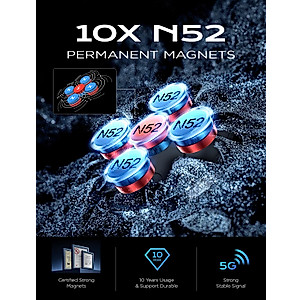 LISEN 2 Pack Magnetic Phone Holder for car Magnet car Mount for Cell Phone 10X Strong Magnets 360° Rotation Phone Holder for car Dashboard Mount fit for iPhone Samsung Google All Smartphones