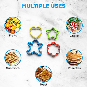 Alpine Cuisine Cookie Cutter, Stainless Steel & Silicone, Strong & Durable, Various Shapes & Size, 4 Different Classical Cookie Cutter Shapes