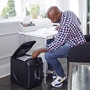 GBC Paper Shredder, Auto Feed, 130 Sheet Capacity, Super Cross-Cut, Small Home Office Shredder, Stack-and-Shred 130X (1757571) , Black