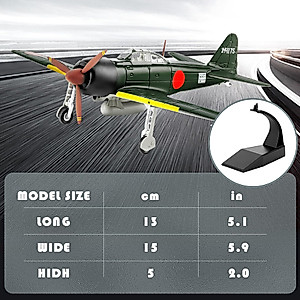 HANGHANG 1/72 Japan Zero Fighter Plane Model Metal Aircraft Model Military Airplane Model Diecast Plane Model for Collection or Gift