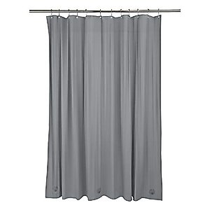 Bath Bliss Heavy Shower Curtain Liner, 12 Rust Resistant Metal Grommets, 3 Weighted Magnet Hem, Silver