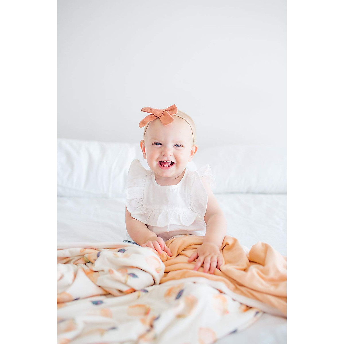 Caroline Copper Pearl Three-Layer Baby Quilt: Soft Quilts for Boys and Girls | Breathable, Cozy Toddler Blanket | Newborn Quilt | 46x46 Premium Polyester/Rayon