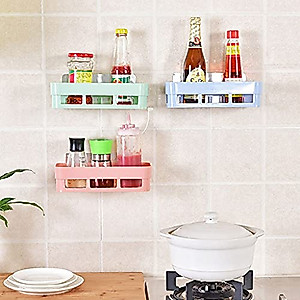 Self-Adhesive Bathroom Plastic Basket Punch Free Wall Mounted Kitchen Drain Box Shelf Toilet Storage Rack Organizer Adhesive Bathroom Plastic Basket