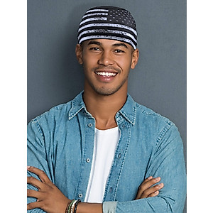 Geyoga 4 Pieces Cooling Skull Cap Sweat Wicking Helmet Liner Running Beanie Cycling Cap Liner for Men Women (Retro Style)