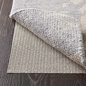 Nourison Somerset Rustic Latte 2'3" x 8' Area-Rug, Easy-Cleaning, Non Shedding, Bed Room, Living Room, Dining Room, Kitchen (2x8) & Anchorlock Non Slip Area Rug Runner Pad 1'8" x 7'6", Ivory