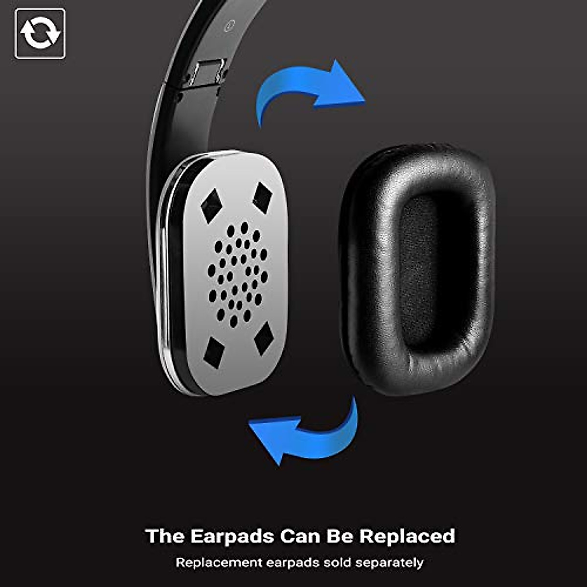 August EP650 Bluetooth Wireless Over Ear Headphones with aptX LL Low Latency/Multipoint/NFC / 3.5mm Audio in/Headset Microphone - Silver