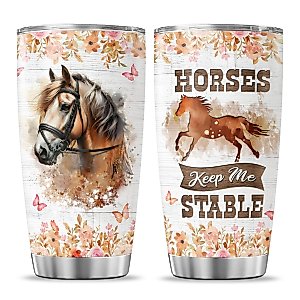 HUBUPU Horse Keep Stable, Tumbler 20 Oz With Lid And Straw, Cups, Horse Gifts