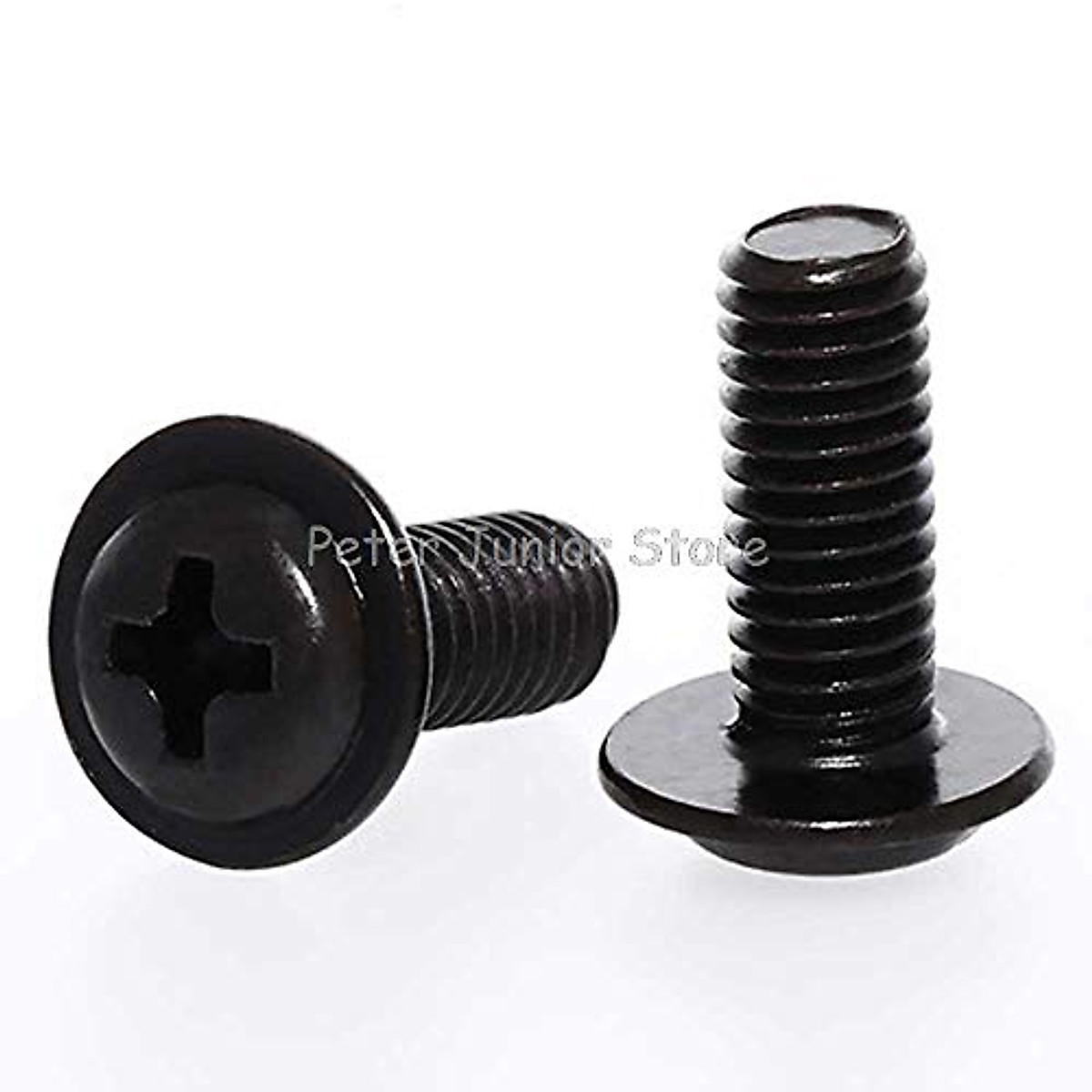 Screw 50Pcs Black Pan Padded Screws M2 M2.5 M3 Referral Computer Case Chassis Fixed Motherboard Screws with Pad GMN - (Size: M3, Length: 10mm)