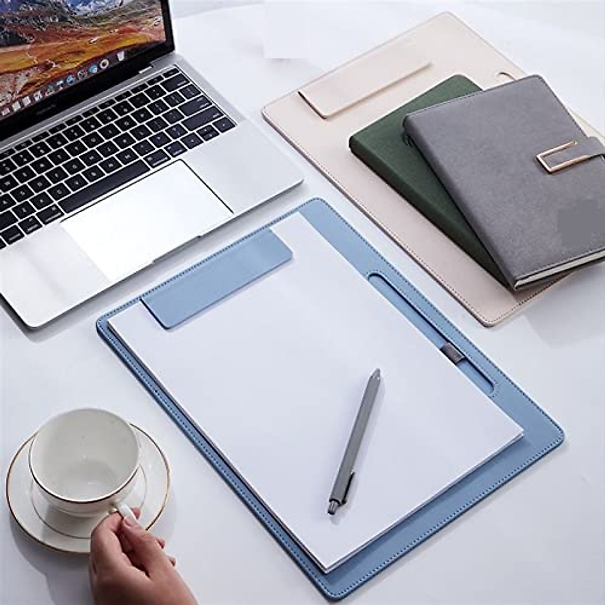 File Folder A4 Business Pad Folder Board Exam Writing Board Pad Board Special Clip Book Stationery Writing Pad Cardboard Signature Document Receipt Folder (Color : A4-Black)