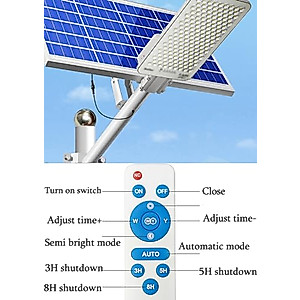 ZXXHNNAIH Solar Street Light IP65 Waterproof Solar Street Lights with Adjustable Solar Panels Can be remotely Controlled,for Basketball Court Parking Lot