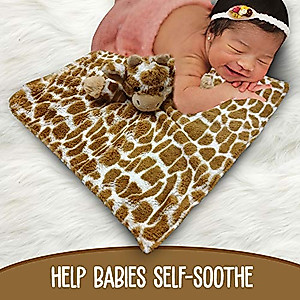 LIBLER Giraffe Baby Security Blanket, Loveys for Babies 15 inches, Plush Baby Blanket, Animal Baby Blanket, Animal Blankets for Babies, Security Blankets for Babies, Baby Blankets Unisex