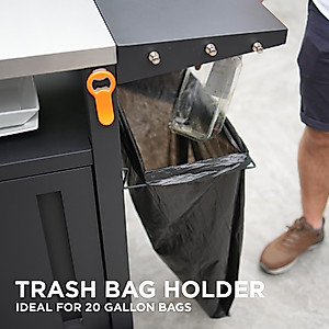 EMBERLI Grill Cart Outdoor with Storage, Modular BBQ Cart, Bar Patio Kitchen Island Prep Stand Cabinet