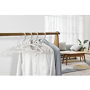 Standard Plastic Hangers Durable Tubular Shirt Hanger Ideal for Laundry & Everyday Use, Slim & Space Saving, Heavy Duty Clothes Hanger for Suits, Coats, Pants, Dress (30 Pack, White)