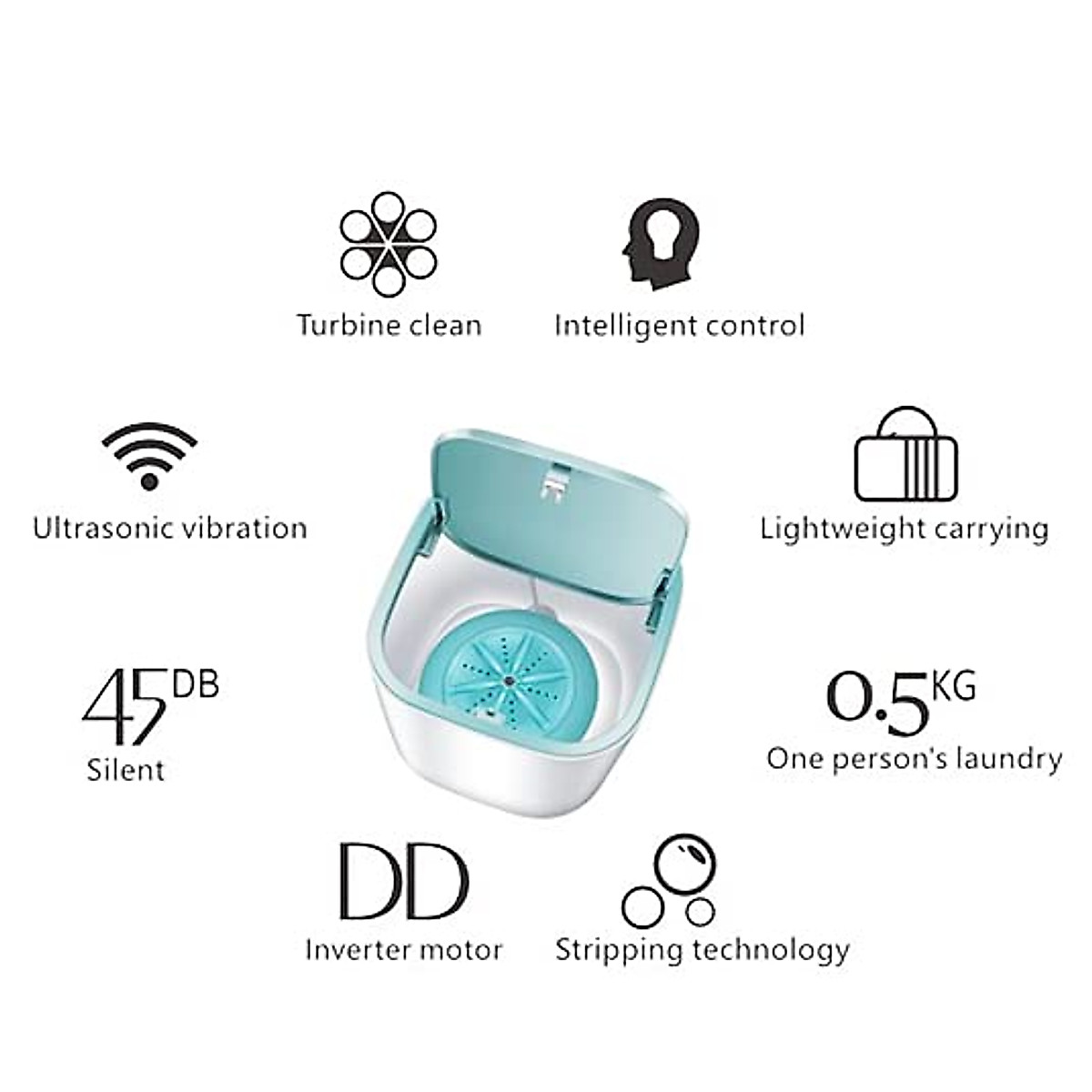 Mini Washing Machine Portable Small Laundry Tub Washer for underwear,socks,Baby Clothes,Towel USB Power for Apartment,RV,Travel,Camping