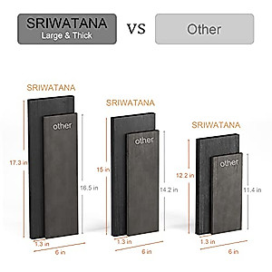 SRIWATANA Floating Shelves Wall Mounted, Rustic Wood Wall Shelves Set of 3 for Bedroom, Living Room, Kitchen, Bathroom - Black