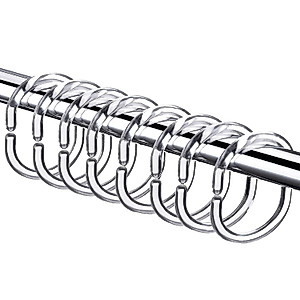 24 Packs Plastic Shower Curtain Rings Hooks for Bathroom Shower Window Rod (Clear)