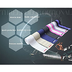 Mcolics Elasticity Calf Thigh Support Knee Brace Leg Compression Strap Wrap Support Bandage Brace Guard Injury Pain Sports Safety Pad, Pack of 2 (Black/Blue)