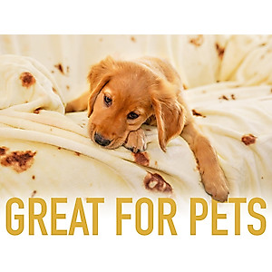 Zulay Burritos Tortilla Blanket Wrap - Double Sided 71 inches Blanket - Holiday Novelty Blanket - Soft Flannel Round Blanket Premium 285 GSM - Fun White Elephant Gift for Adults