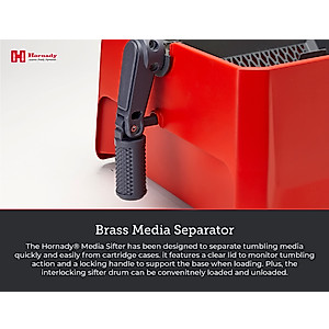 Hornady Rotary Media Sifter 050207 - Easily Separate Corn Corb or Steel Pin Tumbling Media from Cartridge Cases - Media Separator with Rotating Handle, Clear Lid, Sifter Drum Halves, & Locking Pin