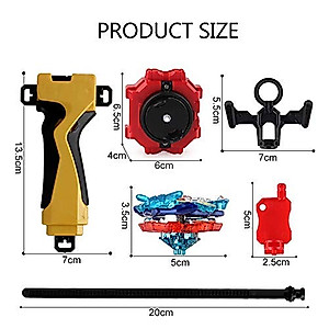 R1-58-6-Bey Battle Gyro Burst Battle Evolution Metal Fusion Attack Set with 4D Launcher Grip Set