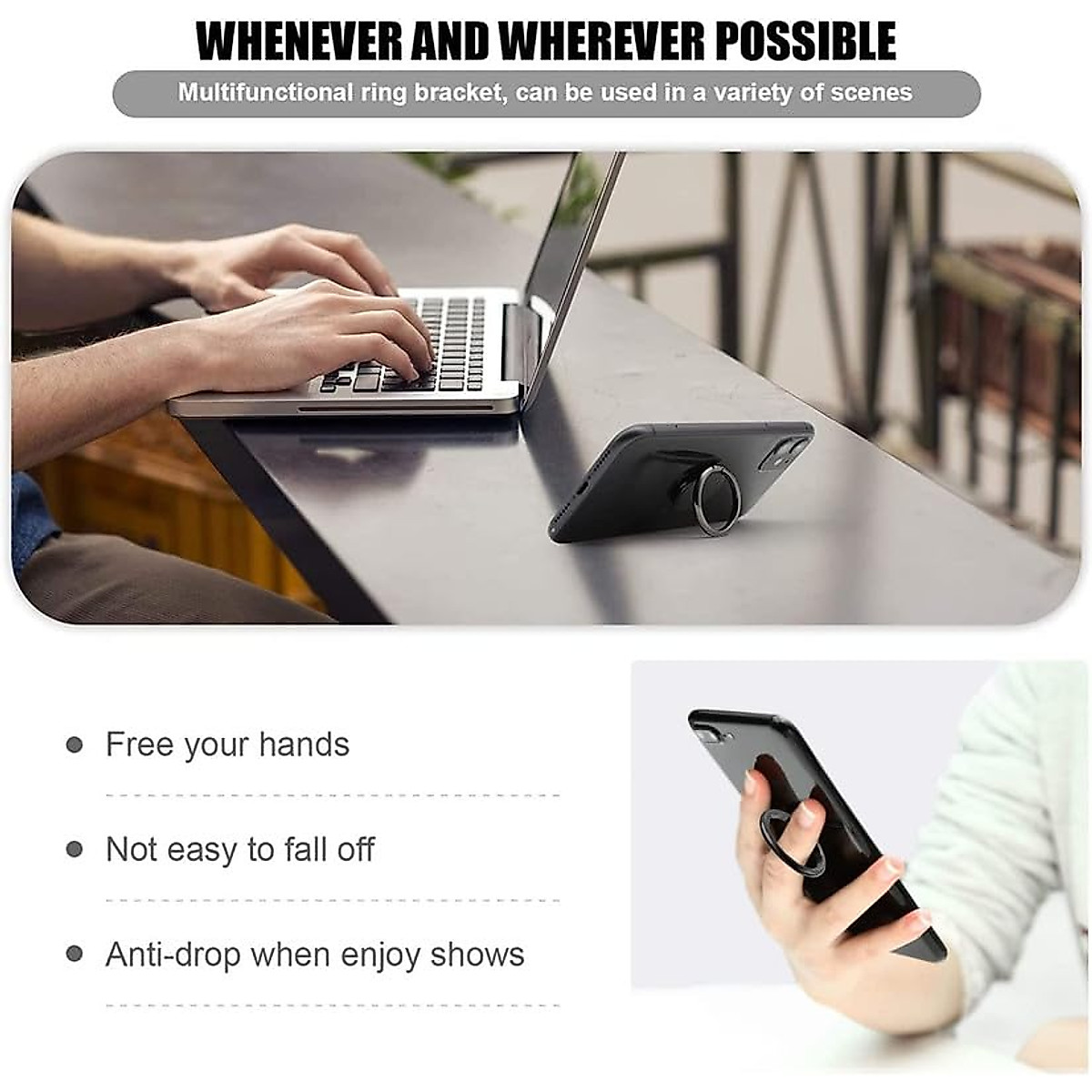 KJYFOANI for Infinix GT 10 Pro Case with [360° Rotation Ring Kickstand], Anti-Scratch Soft Silicone Phone Case for Infinix GT 10 Pro, Shockproof Cover for Women/Girl, Transparent (6.67") - XT24