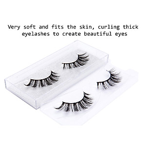 DYSILK Fake Eyelashes Natural Lash - Mink Lashes 5 Pairs 6D Wispy Lash Pack - Eye Lashes Strip Eyelash Extension Kit Reusable False Lashes Natural Look | 002-16mm