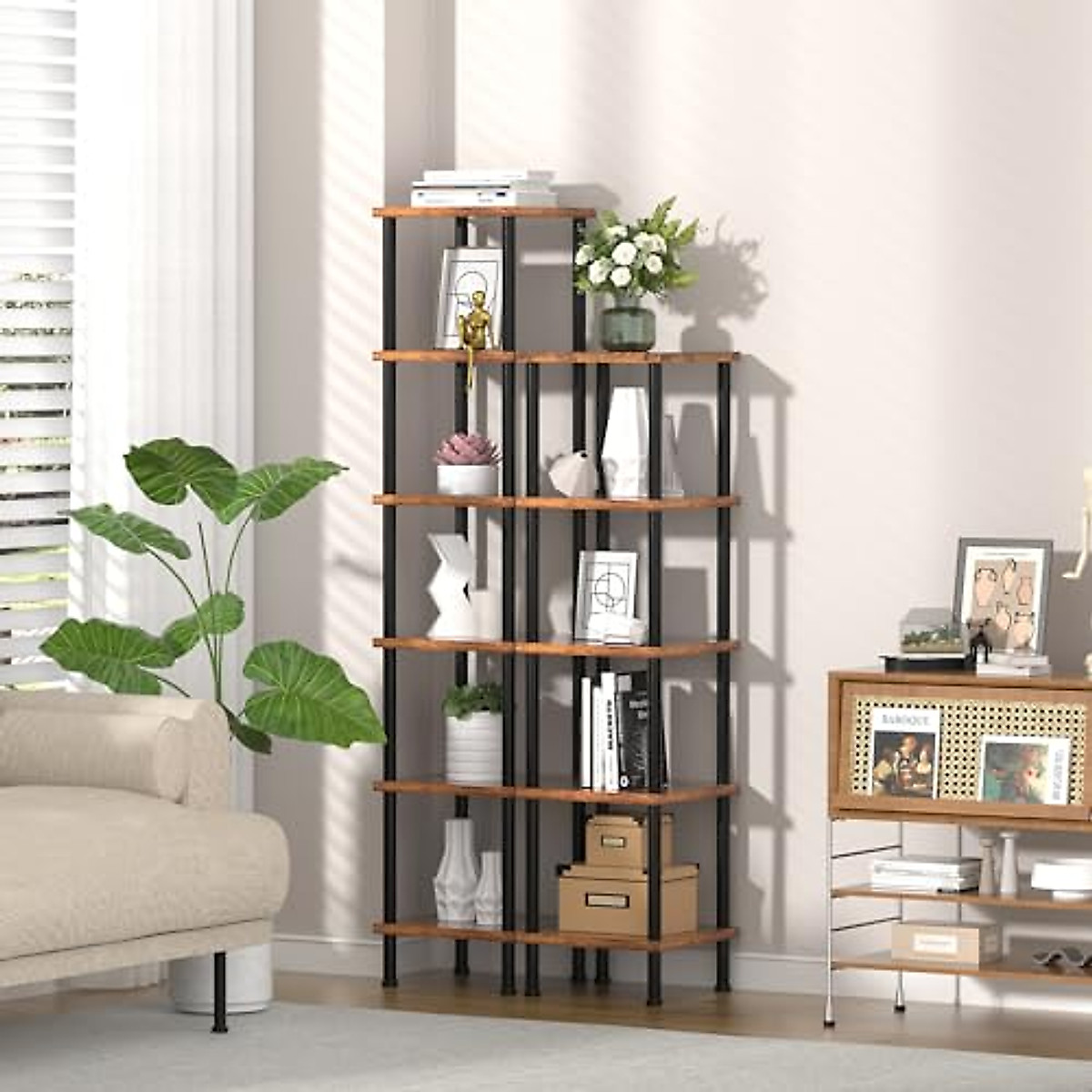Homedawn 5-Tier Corner Shelf & 4-Tier Ladder Shelf