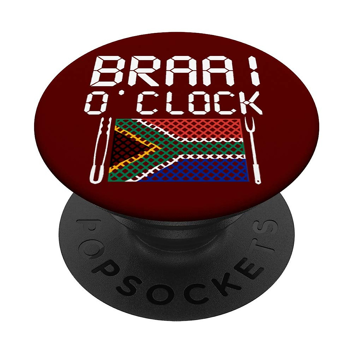 Braai O Clock Time Funny South Africa Flag PopSockets PopGrip: Swappable Grip for Phones & Tablets