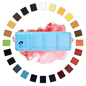 Paul Rubens Watercolor Paint Set Artist Grade, 24 Vivid Colors with Portable Metal Box for Artists, Beginners, Hobbyists, Students-Set B