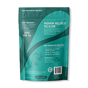 Organic Chamomile Tea - Calming Herbal Sleep Tea with Passion Flower, Spearmint, Lemon Balm and Lavender - Non-GMO Mint Tea - Relax & Unwind by Steep Into It (1.7 Ounce)