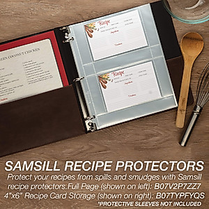 Samsill 1.5" Recipe Binder 8.5x11, 3 Ring Recipe Book Binder to Hold All Your Recipes and Recipe Cards, Brown Family Recipe Binder Bold Design