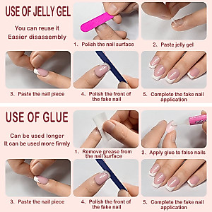 Yivaiks 24pcs Advanced Hand Made Glitter Gradient Pink Press on Nails Medium Length,Luxurious Crystal Gem Design Ballerina Long Coffin Fake Glue for Women Acrylic Perfect Accessory Banquets, Soirees, Parties(GD-004)