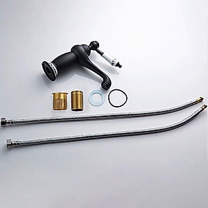 Sink Tap Kitchen Bathroom,Bathroom Faucet Antique Bronze Finish Brass Basin Sink Solid Brass Faucets Single Handle Water Mixer Taps Bath Crane/Chrome