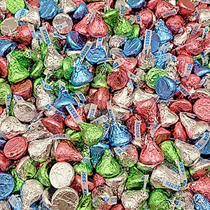 Hershey's Kisses Easter Milk Chocolate – Easter Chocolate Candy Individually Wrapped in Green, Blue and Pink Pastel Foils – Bulk Party Pack (2 Pound (Pack of1))
