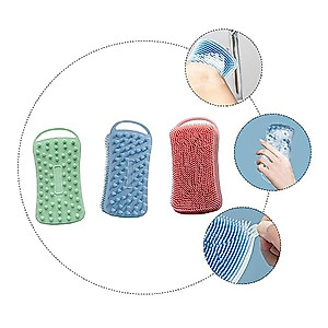 FRCOLOR 3pcs Shampoo Bath Brush Bath exfoliating Brush Bath Body Brush Bath Scrubber Silicone Shower Brush Dual-Sided Bath Body Cleaning Brush Bath Cleaning Brushes Silicone Cleaning Brush
