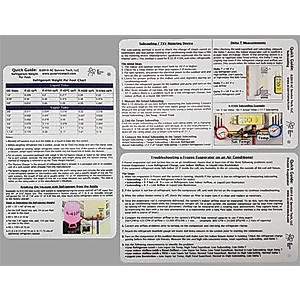 AC Service Tech LLC HVAC Quick Reference Cards for Refrigerant Charging and Troubleshooting