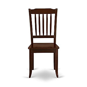 East West Furniture DMDA5-MAH-W 5 Piece Dining Set Includes a Round Dining Table with Dropleaf and 4 Kitchen Chairs, 42x42 Inch, Mahogany