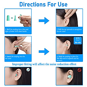 (50 Pair) Ear Plugs for Sleeping, Reusable Soft Foam Earplugs Noise Cancelling Sound Blocking Reduction Earplugs for Sleeping, Snoring, Concerts, Airplanes, Travel, Work, Loud Noise, 35dB Highest NRR