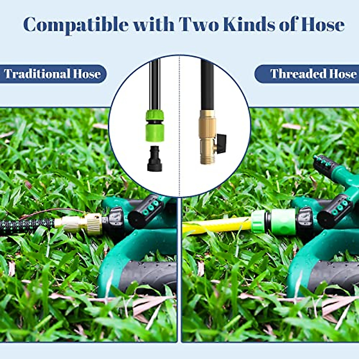 Sprinkler, Sprinklers for Lawn Garden Oscillating Water for Lawns Large Yard Area Hose Rotating Watering Grass Outdoor