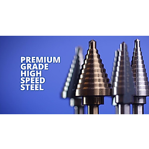 Drill America #4 HSS Black & Gold Step Drill Bit with Quick Change Hex Shank (3/16" - 7/8" by 1/16")