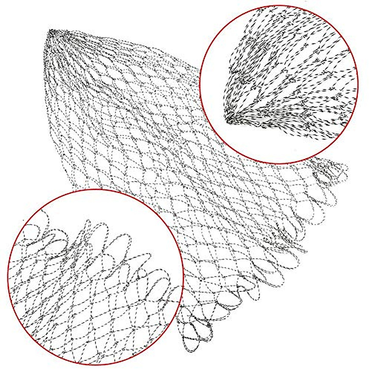 Fishing Landing Net, Fishing Net Replacement with Dia 40/50/60cm, Mesh Fishing Replacement Net for Freshwater Saltwater Fishing without Handle (50)