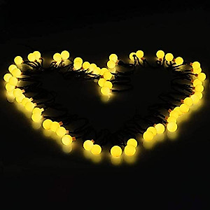 Kiosbibi Outdoor String Lights, 35.6ft 60LED Solar String Lights Outdoor Waterproof IP65, 8 Lighting Modes LED String Lights for Garden Yard Porch Wedding Party Patio Decor Christmas Gifts